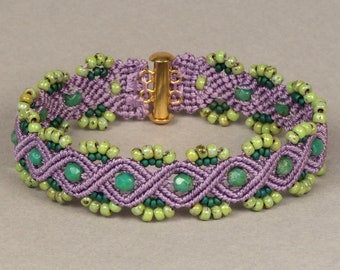 Micro Macrame Tutorial Hydrangeas Bracelet Pattern Beaded - Etsy