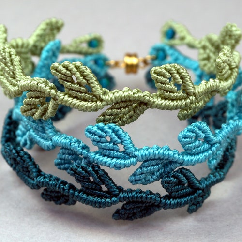 Micro Macrame Tutorial Hydrangeas Bracelet Pattern Beaded - Etsy