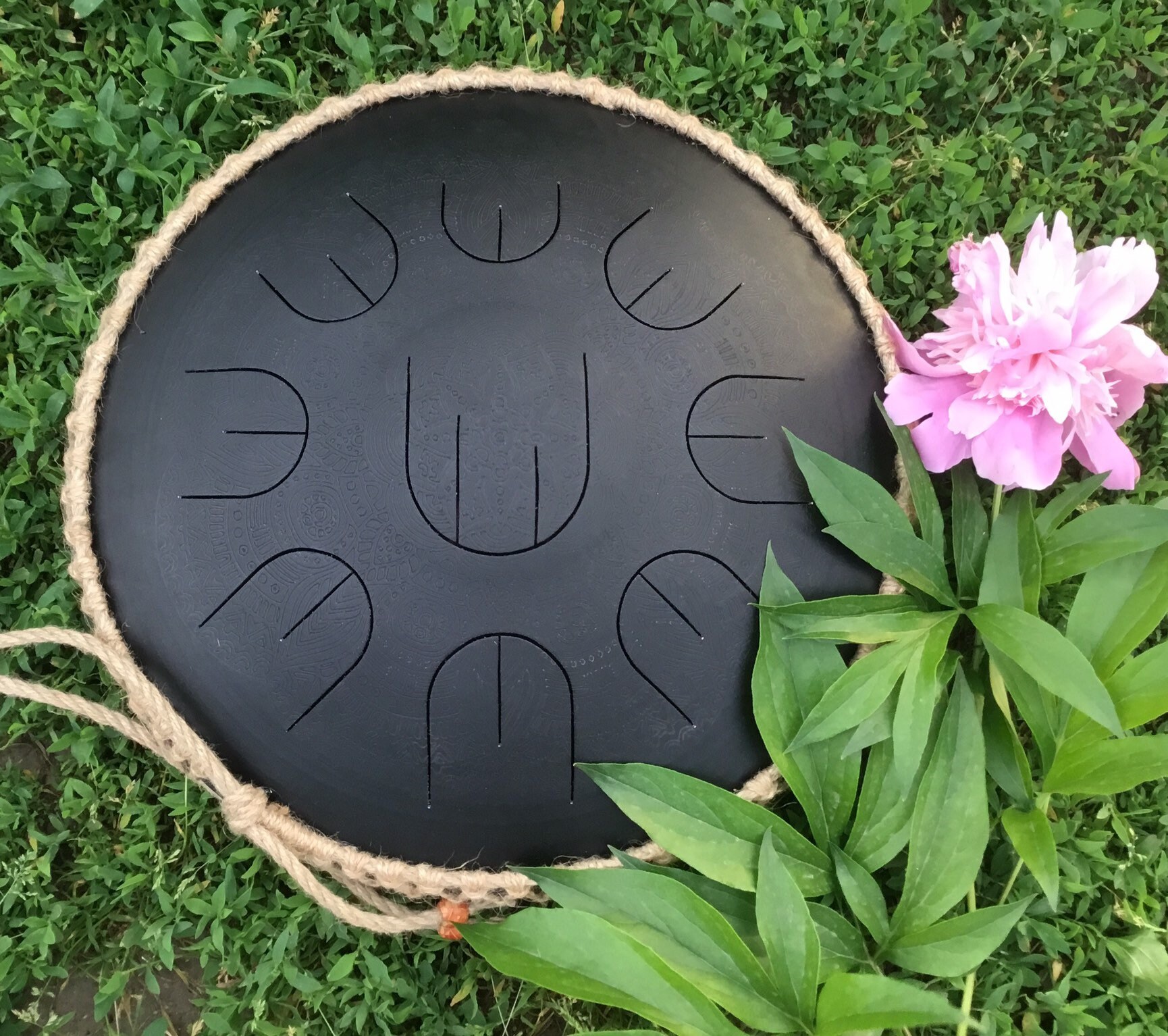 Black Small Handpan With Nine Notes Gubarev Drum MINI Overtone | Etsy