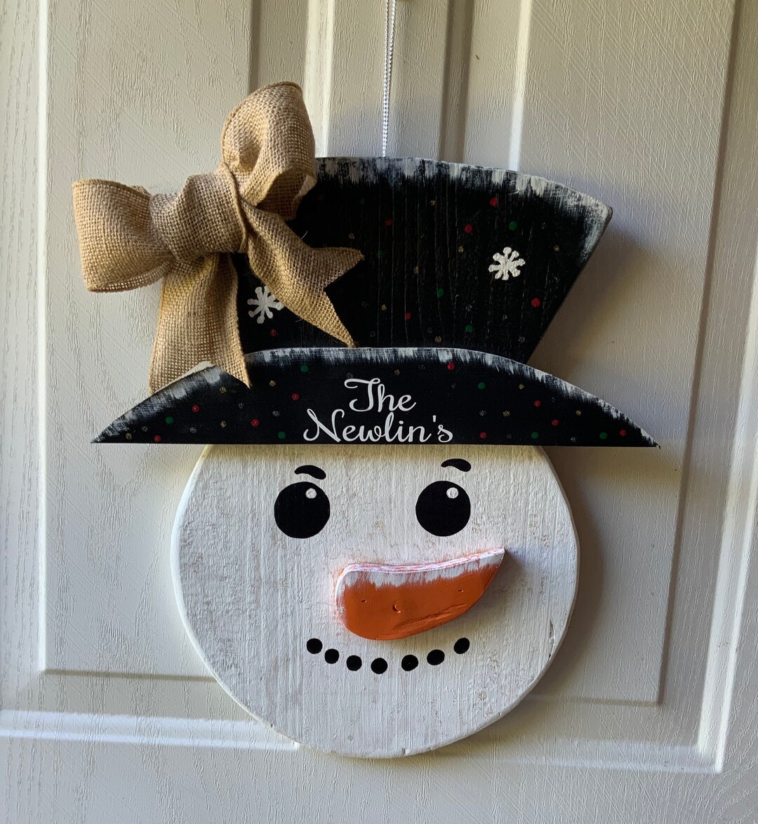 Personalized Snowman Holiday Wall Hanging/ Door Decoration. Christmas ...