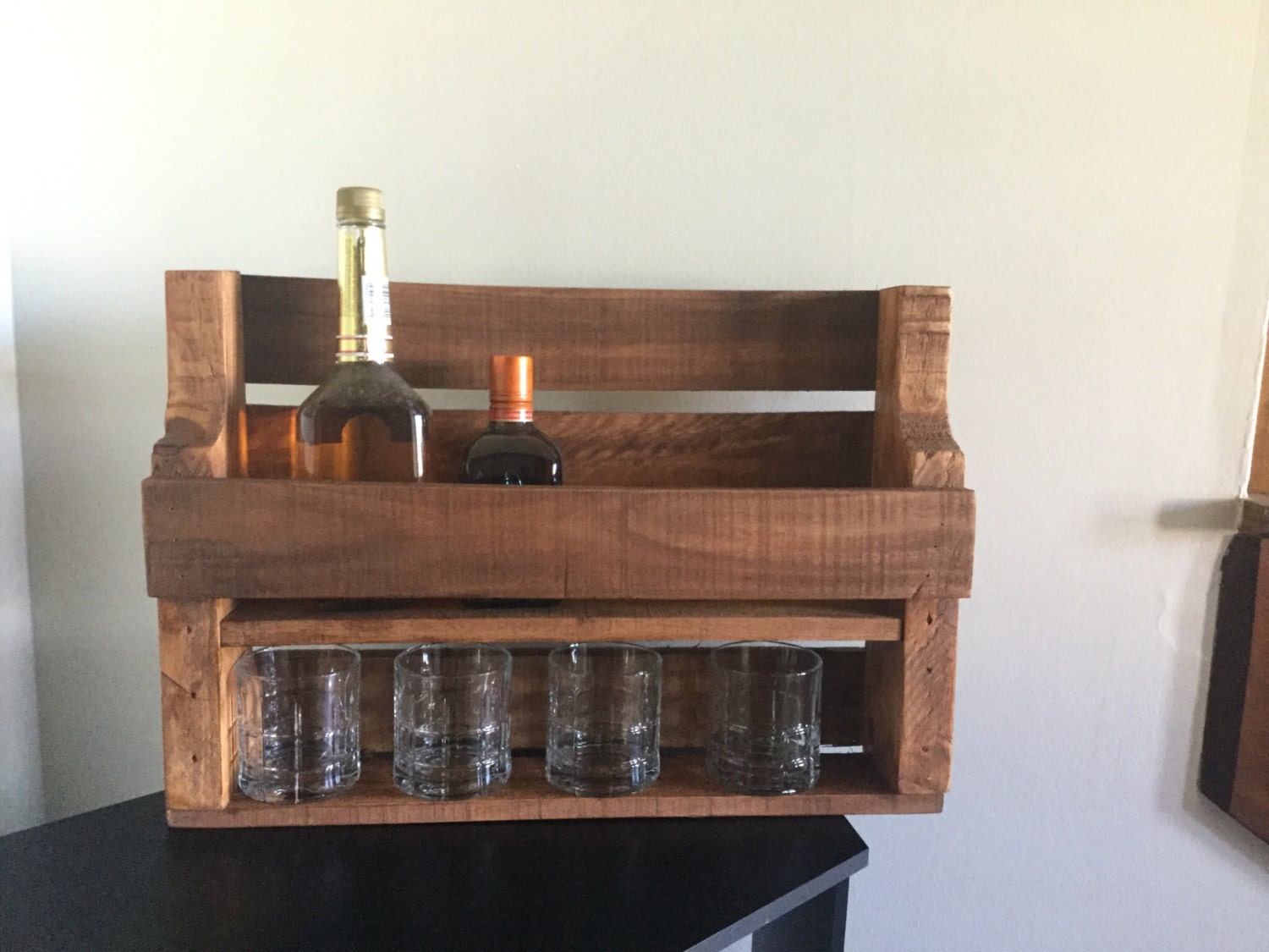 Hand Made Reclaimed Wood Whiskey Rack - Etsy