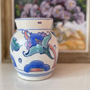 HONITON POTTERY VASE, Jacobean Pattern, Vintage and Hand Painted - Etsy UK