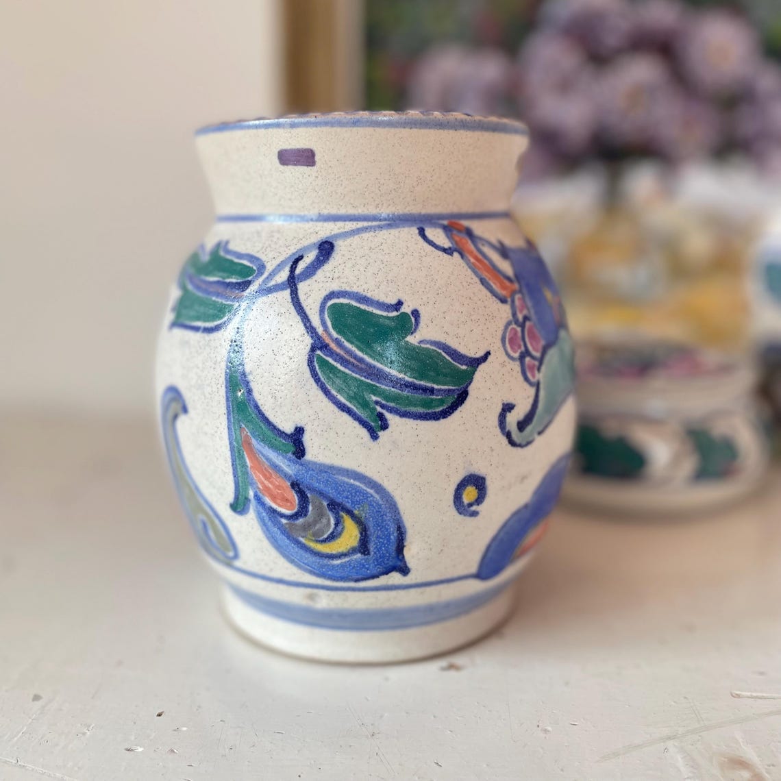 Vintage Honiton Pottery Vase, Art Deco, Hand Painted. - Etsy UK