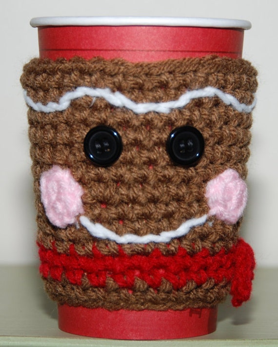 Gingerbread Man Cup Cozy | Etsy