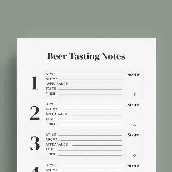 Beer Score Card - Etsy