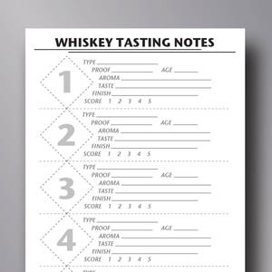 Printable whiskey tasting score cards whiskey tasting party | Etsy