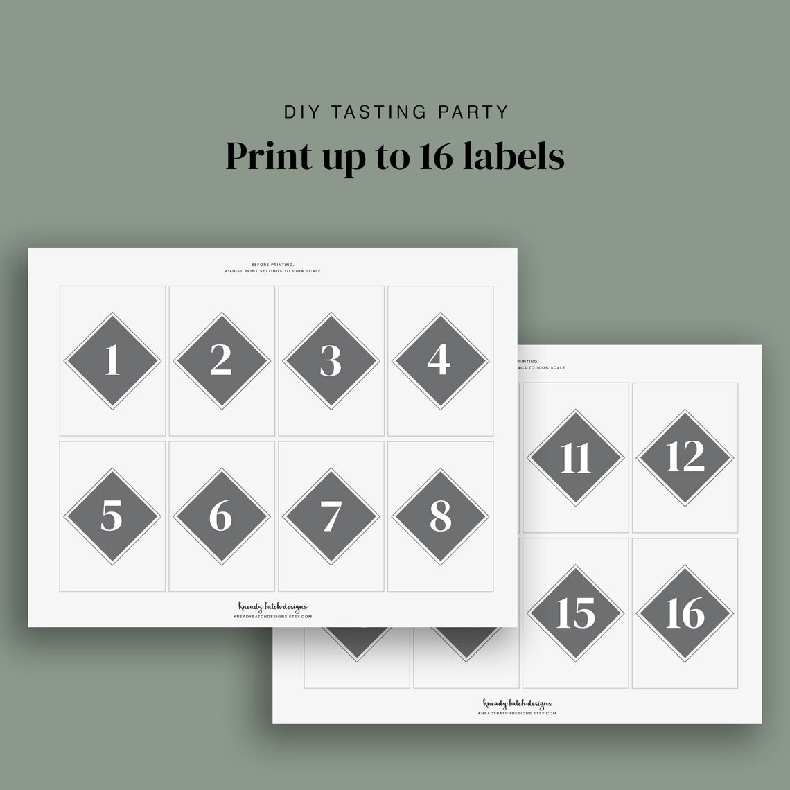 Printable Tasting Bottle Number Tags Blind Tasting Labels - Etsy