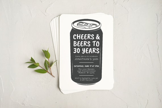 His 30th Birthday Invitation Editable Printable Cheers And Beers To 30