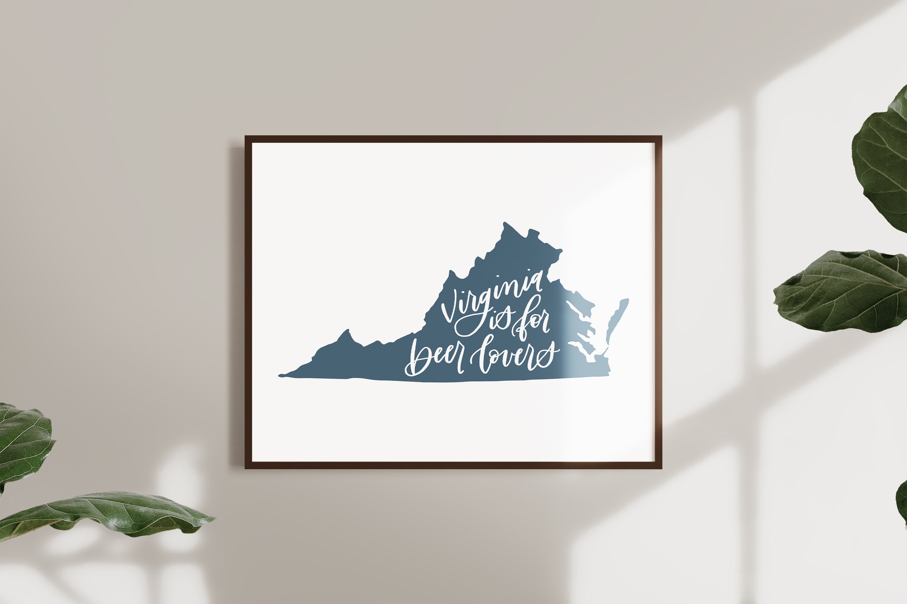 Printable Virginia is for Beer Lovers Print Virginia State Print ...