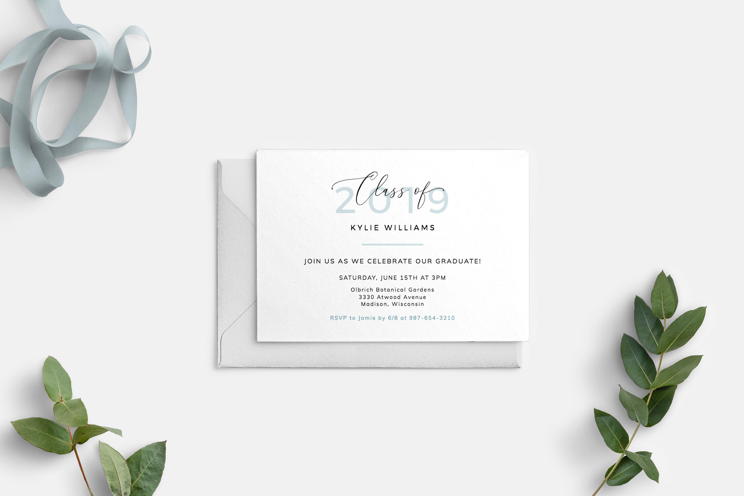 Editable Graduation Party Invitation Instant Download 2019 Grad Simple ...