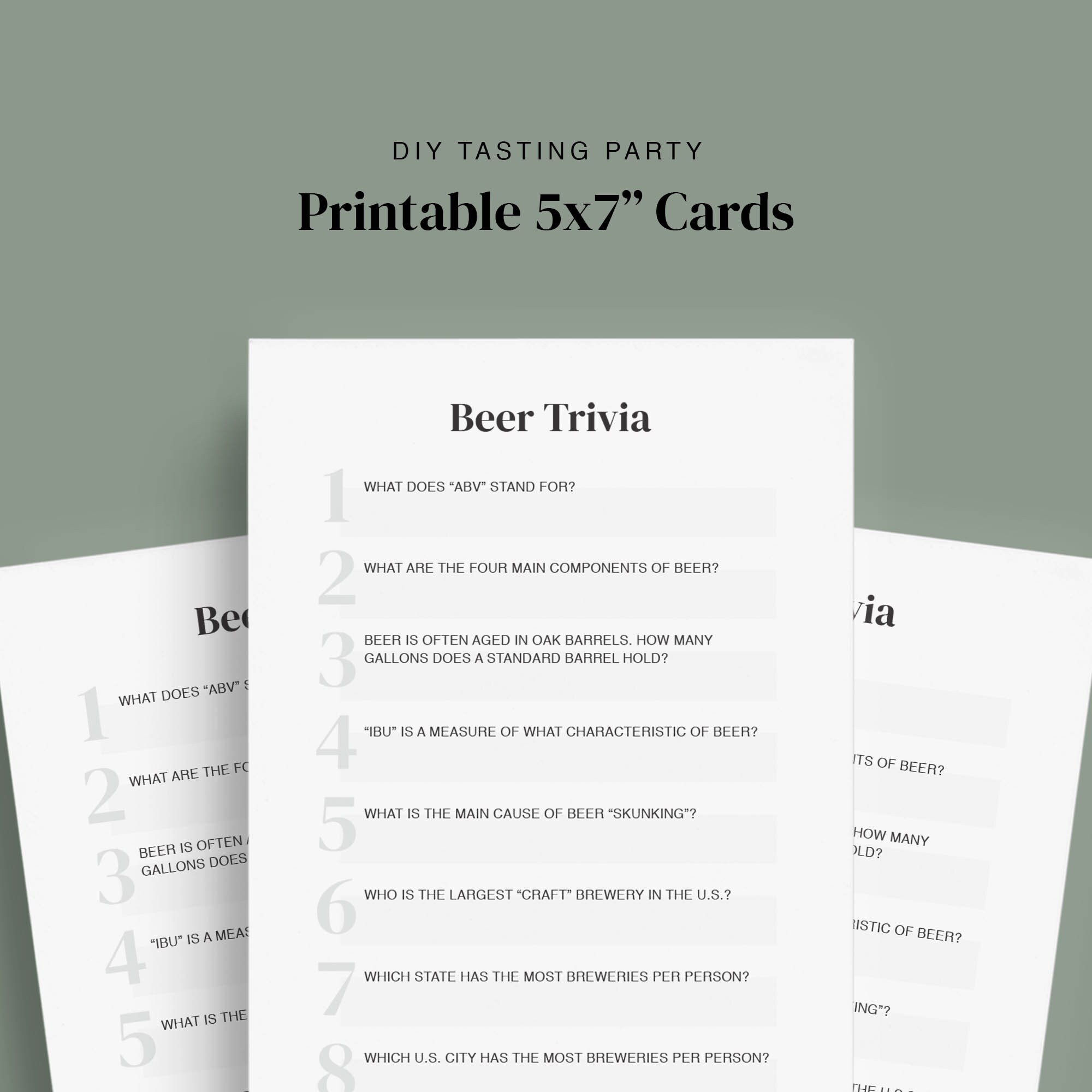 Printable Beer Trivia Questions
