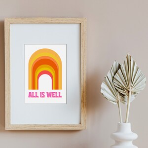 All is Well Rainbow Wall Art - Etsy