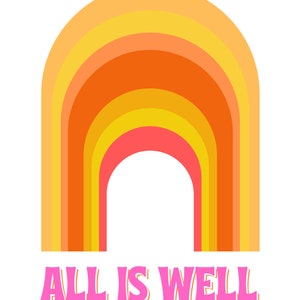 All is Well Rainbow Wall Art - Etsy
