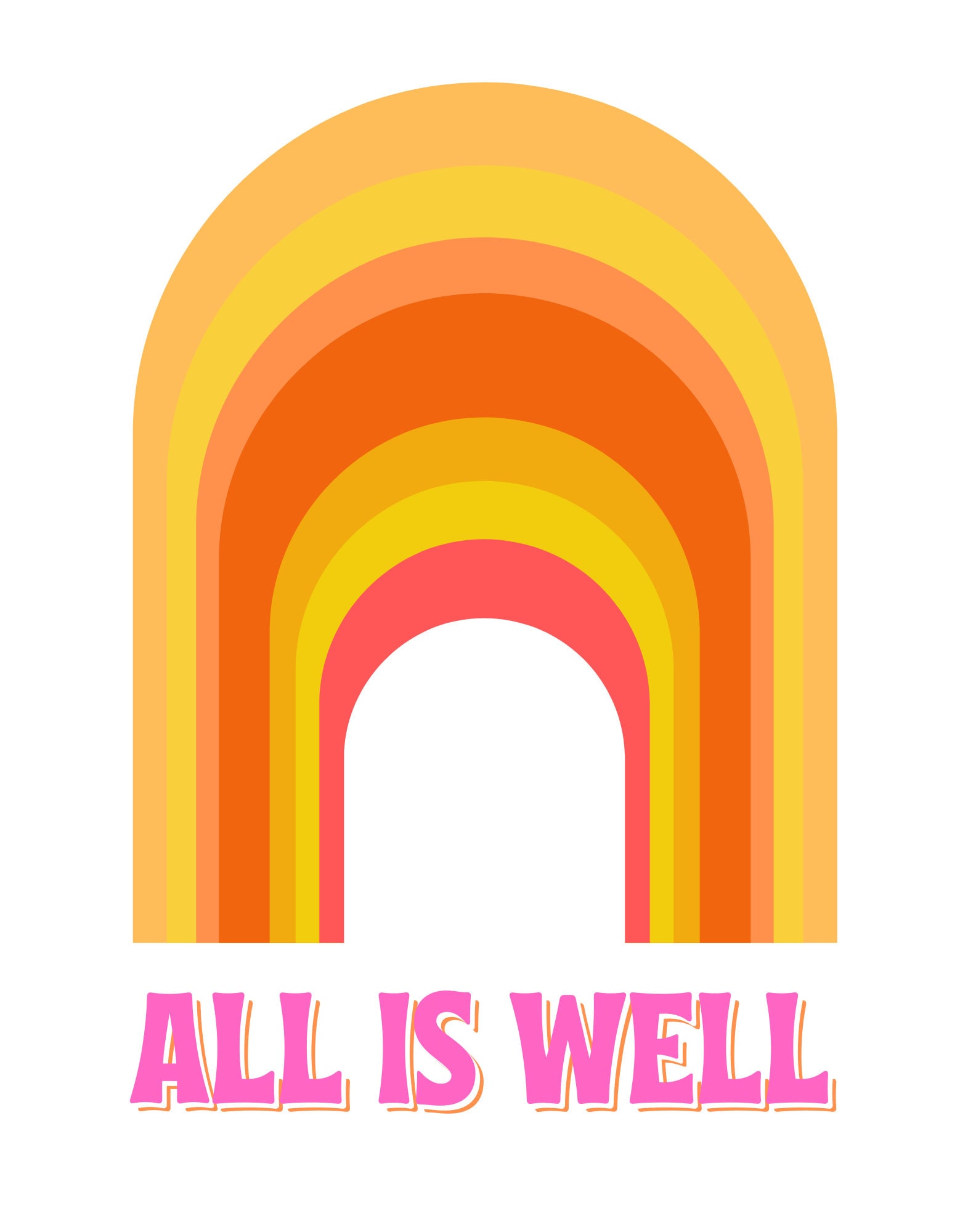 All is Well Rainbow Wall Art - Etsy