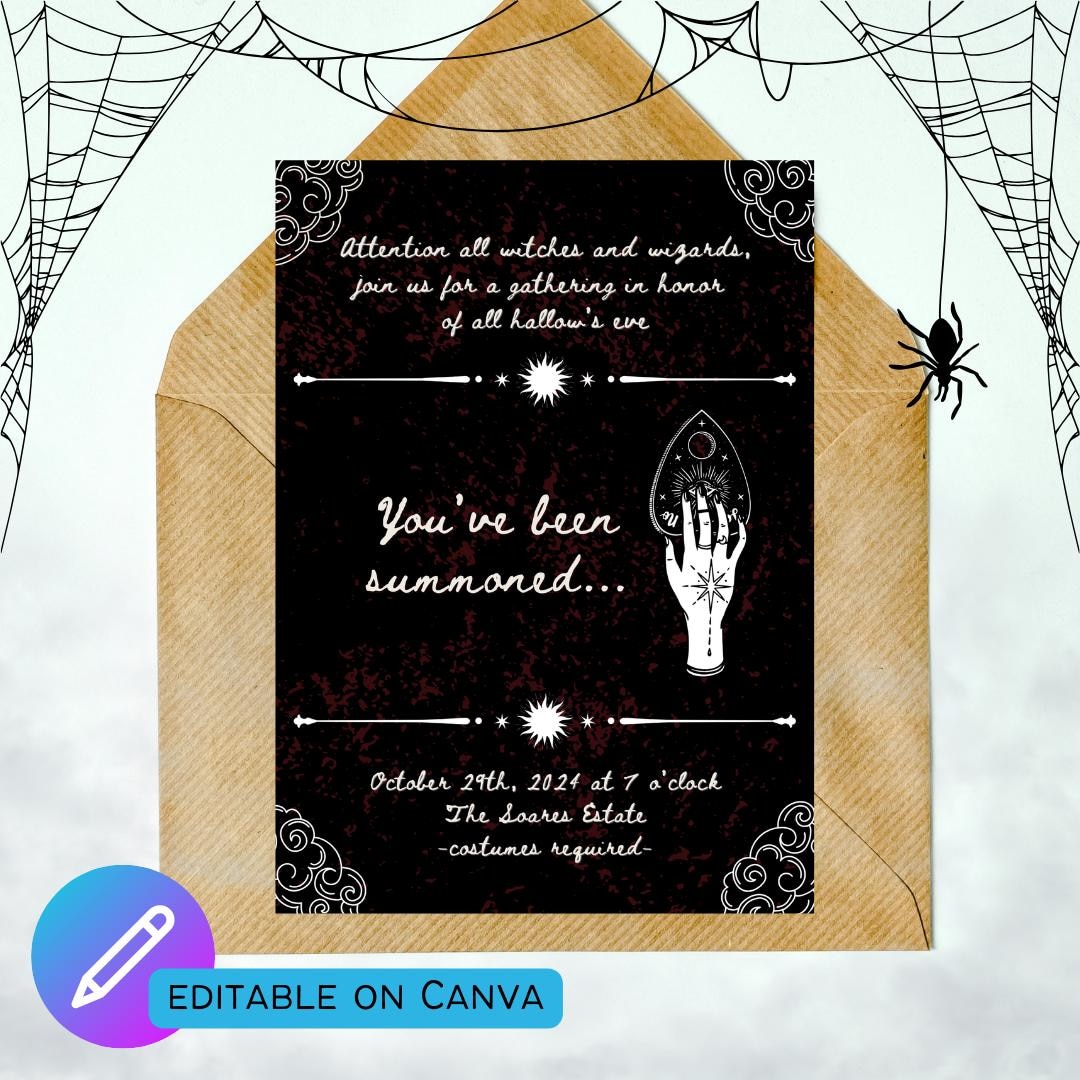 Custom Halloween Party Invitation Digital Download Invite Tarot Ouija ...