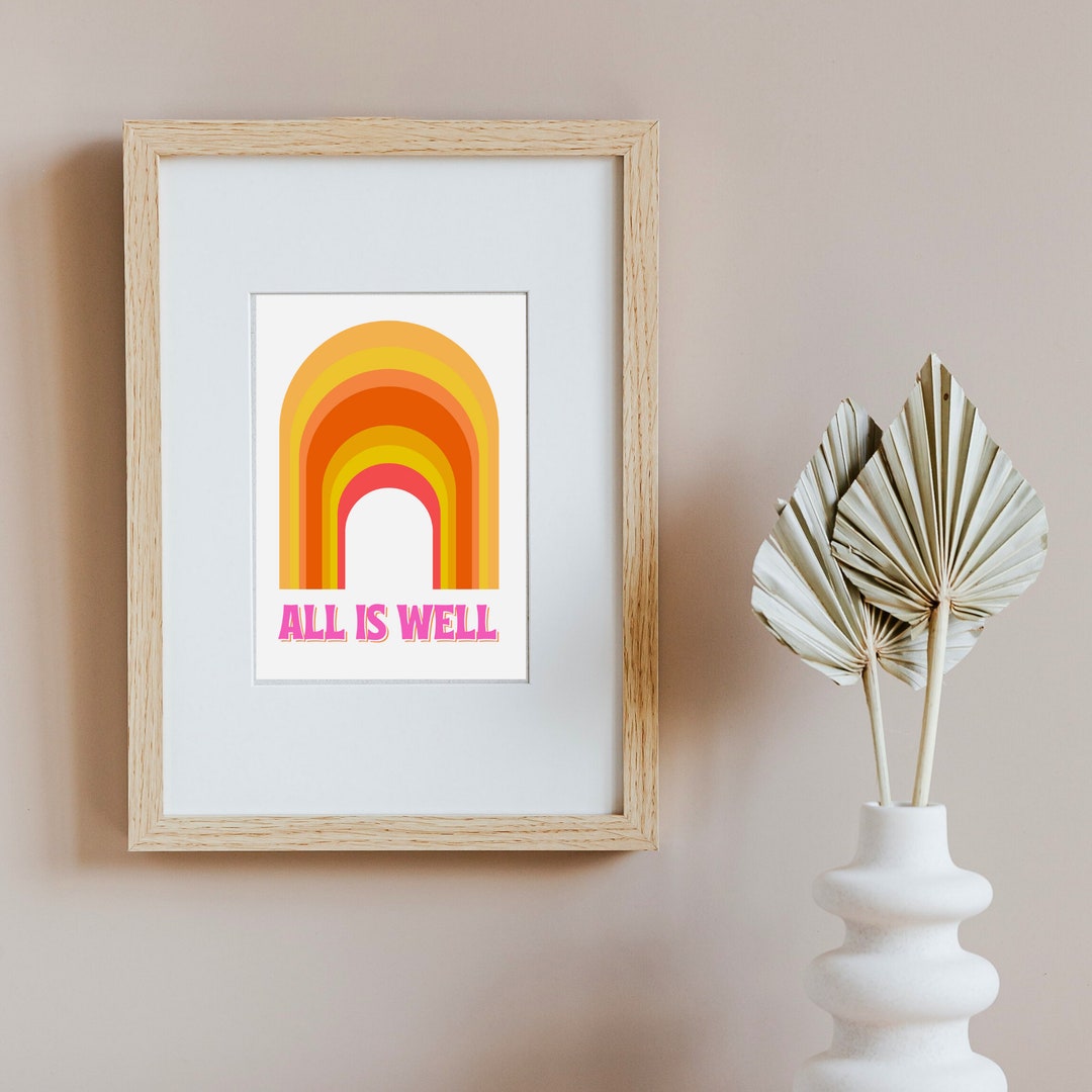All is Well Rainbow Wall Art - Etsy