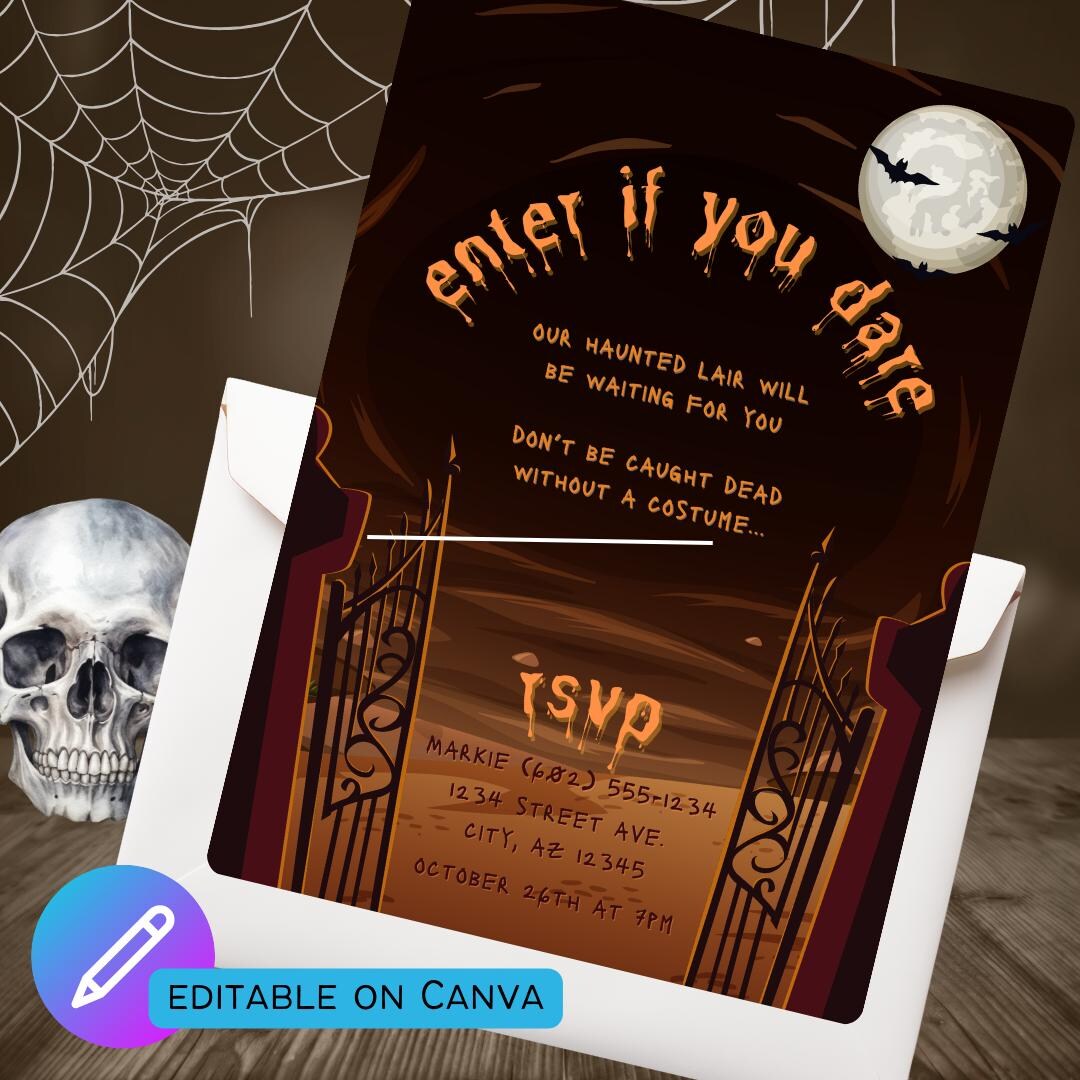 Custom Halloween Party Invite Personalized Costume Party Digital ...