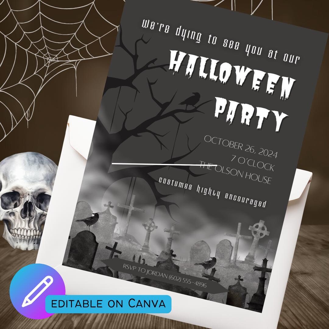 Custom Halloween Party Invitation Digital Download Invite Spooky ...