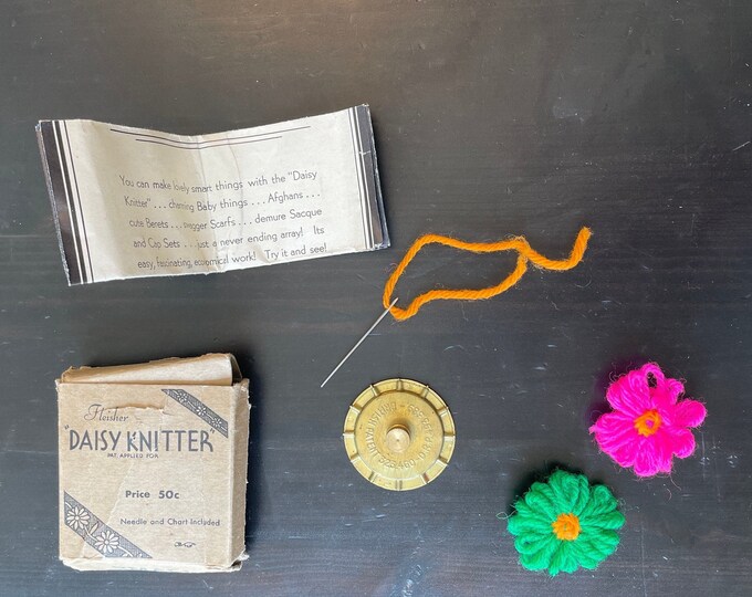 Fleisher Daisy Knitter Vintage Knitting Accessory, Brass Metal Flower ...