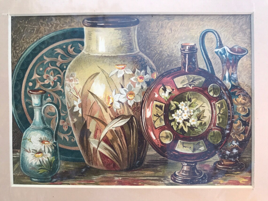 Chromolithograph Prints from 1884 China Painting by Florence | Etsy