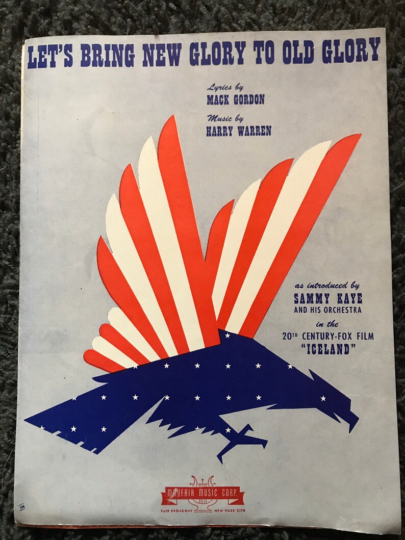 Vintage Sheet Music Patriotic Songs 1942 Red Hot and Blue - Etsy