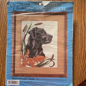 Black Lab and Cattails Cross Stitch Kit by Candamar Designs 1995 NIP ...