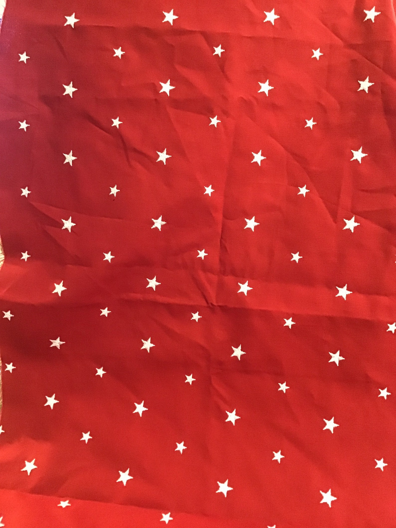 Fabric Remnant Red Cloth With White Stars Embroidered Stars - Etsy