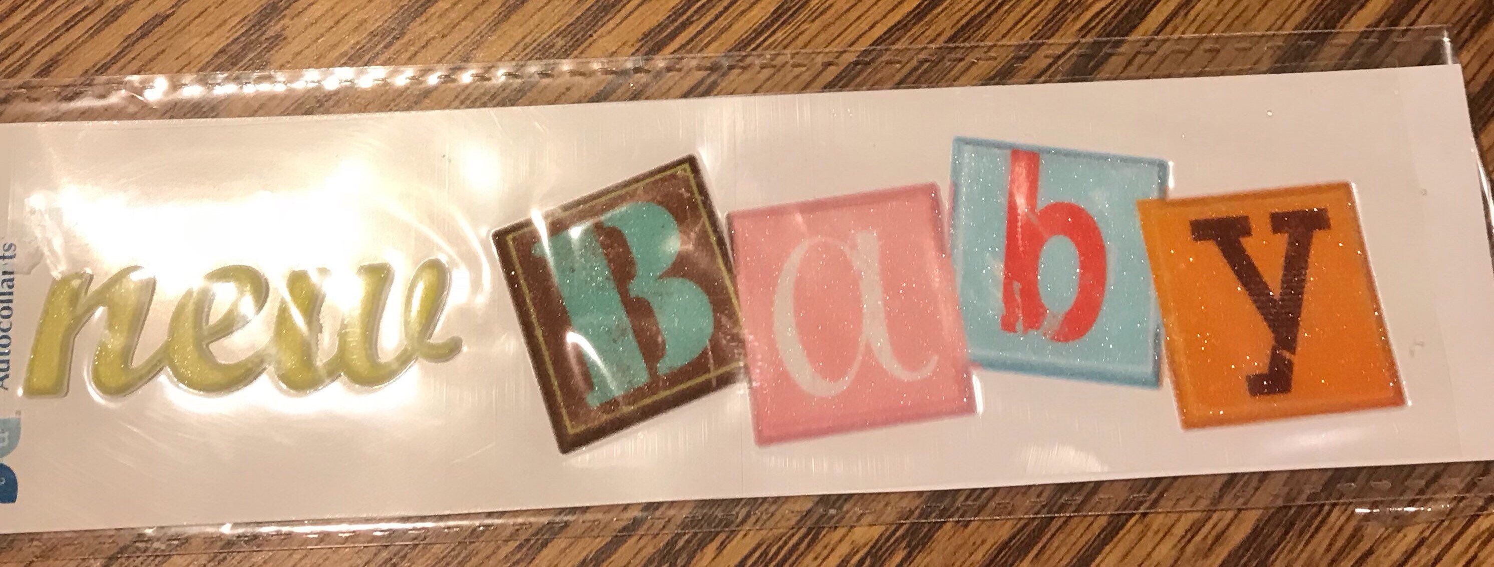 NEW BABY Stickers Scrapbook or Card Making Sparkly Letters NIP Baby ...