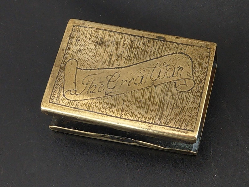cigar accessories vintage matchbox holder tobacciana collectible brass ...