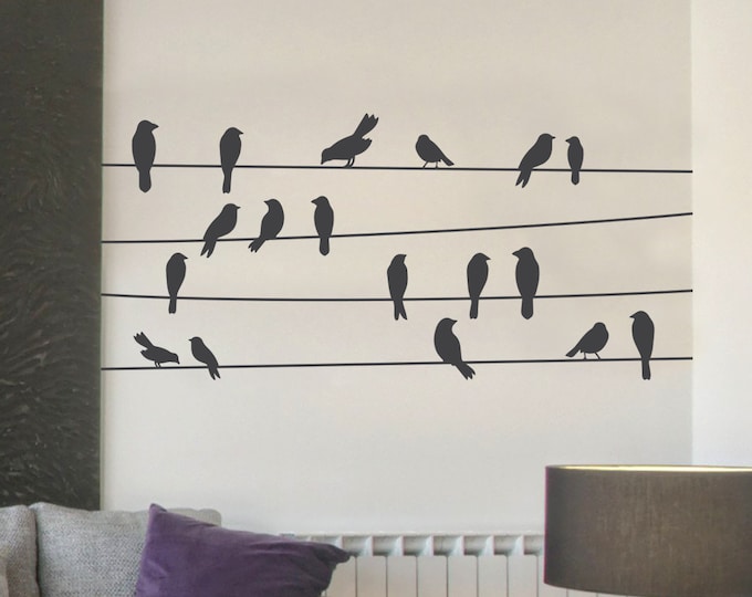 Fantail Art Sticker, Cute Bird Vinyl Sticker, Wall Stickers Birds in ...