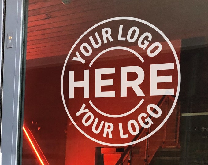 Simple CUSTOM Decals die-cut Vinyl of YOUR Logo or Lettering Black or ...