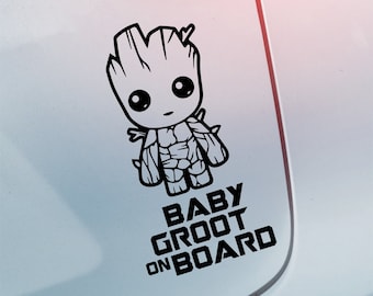 Baby Groot on Board Vinyl Decal - Etsy