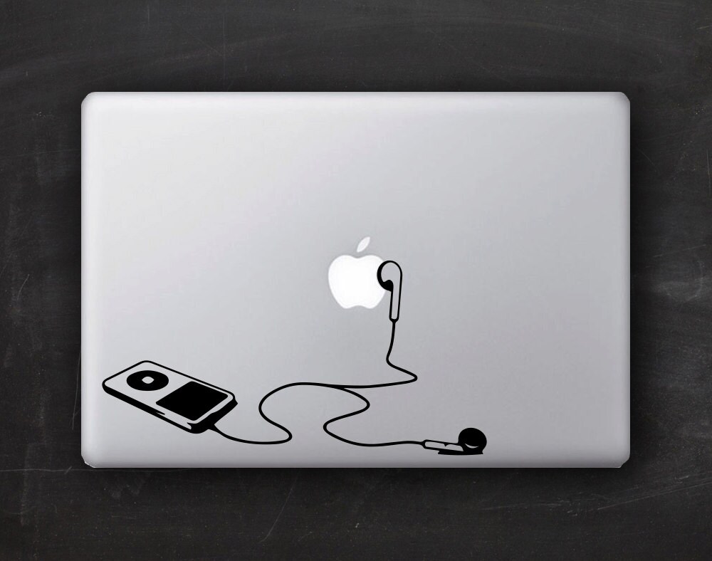 IPOD AND HEADPHONES MacBook Decal Sticker Fits All MacBook Models - Etsy