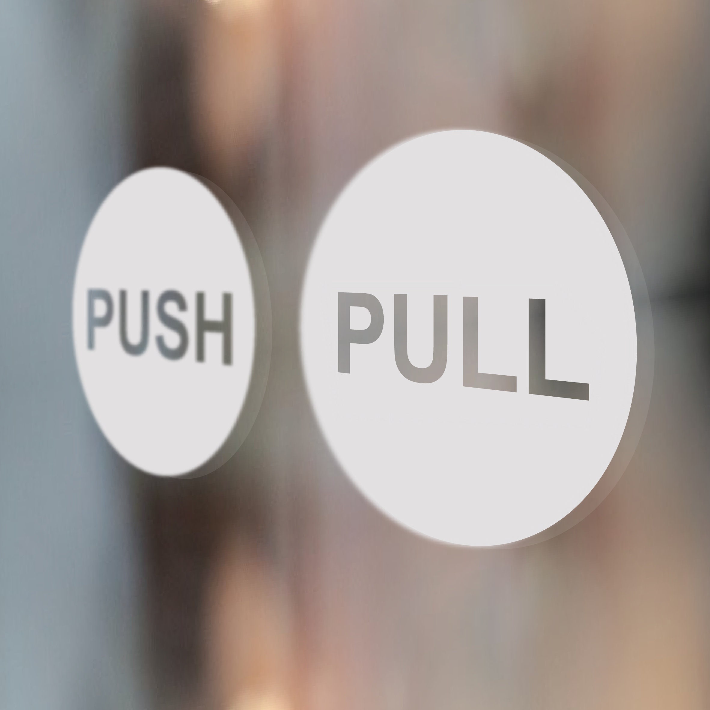 PUSH PULL Business Shop Owner Window Door Vinyl Sticker Decal Home ...