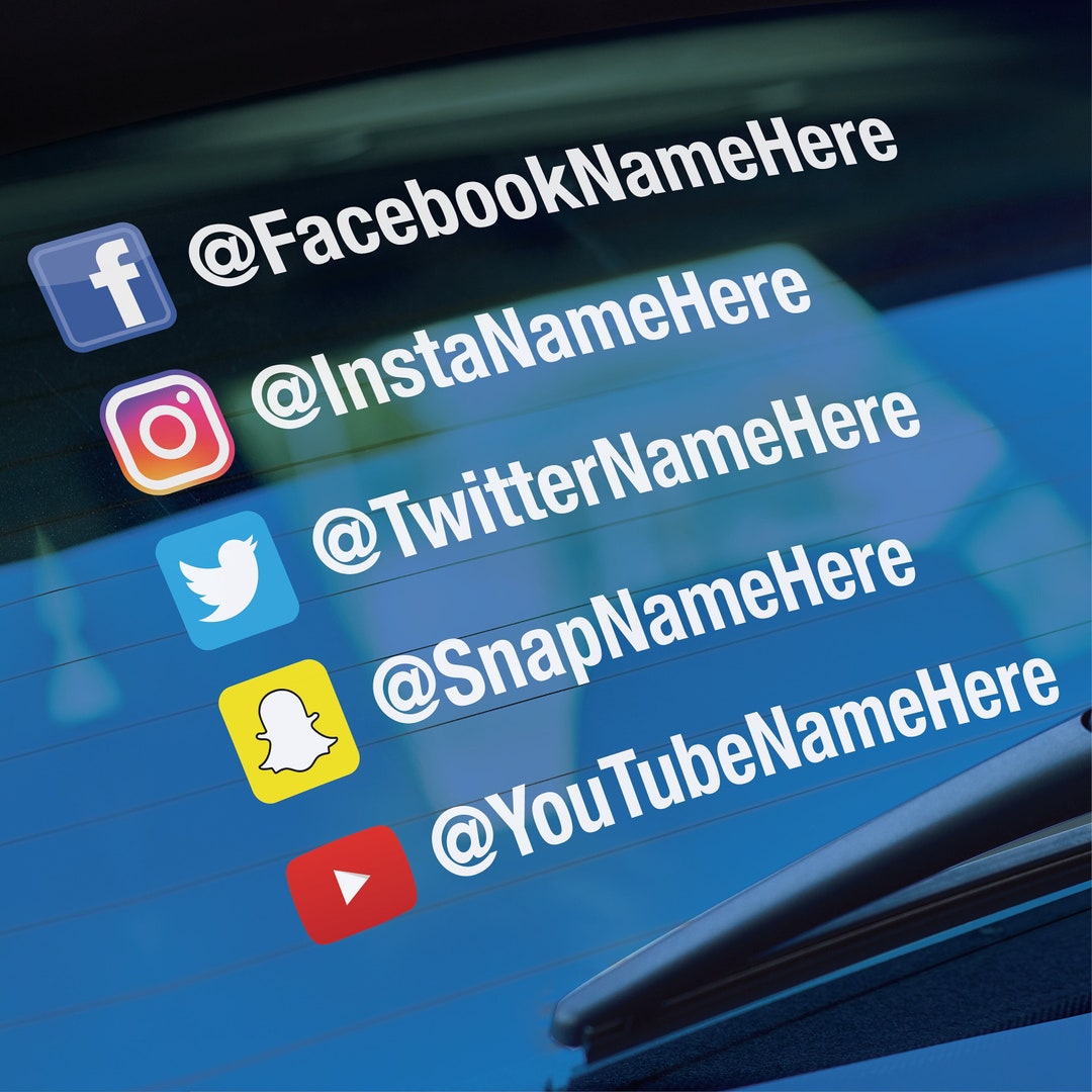SOCIAL MEDIA TAG | Full Colour Logo | Car Window Bumper Vinyl Decal ...