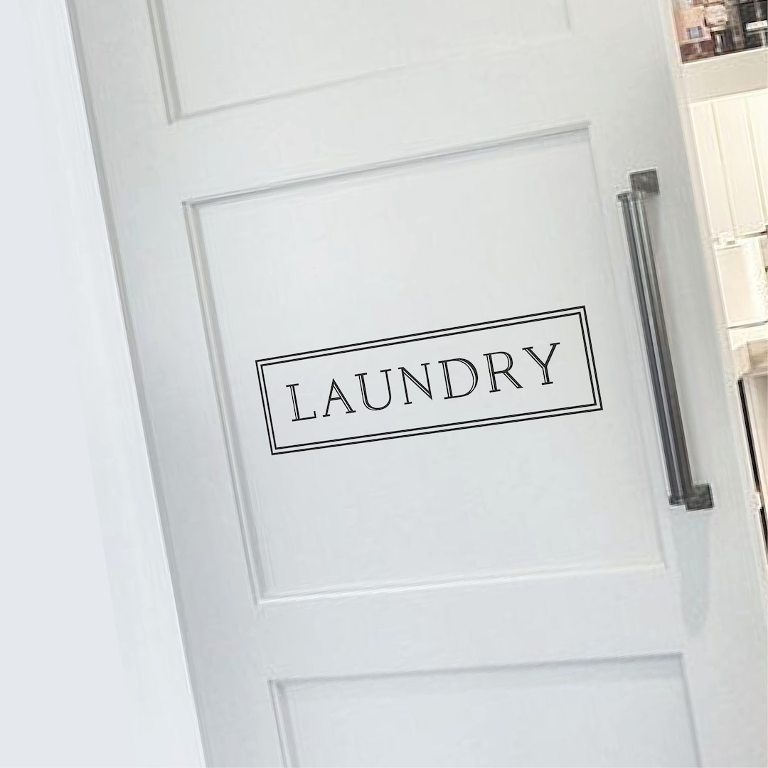 LAUNDRY - Removable Vinyl Glass Door Decal Sticker Transfer Home Decor ...