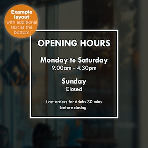 OPENING HOURS | Square Design | Business Shop Owner Open Closed ...