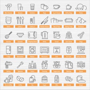 Kitchen Utensil Icon | Decals for Home Organisation | Vinyl Stickers ...