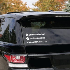 TELEPHONE, EMAIL & WEBSITE Vehicle Tags - Work Van Vinyl Decal Sticker ...