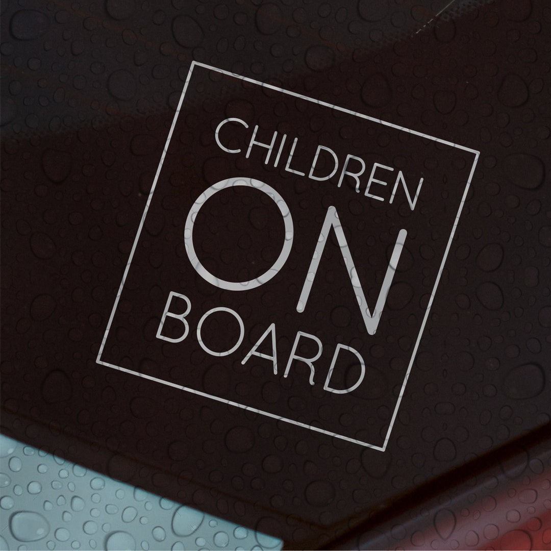 CHILDREN ON BOARD | Car Window Bumper Vinyl Decal Sticker | Square ...