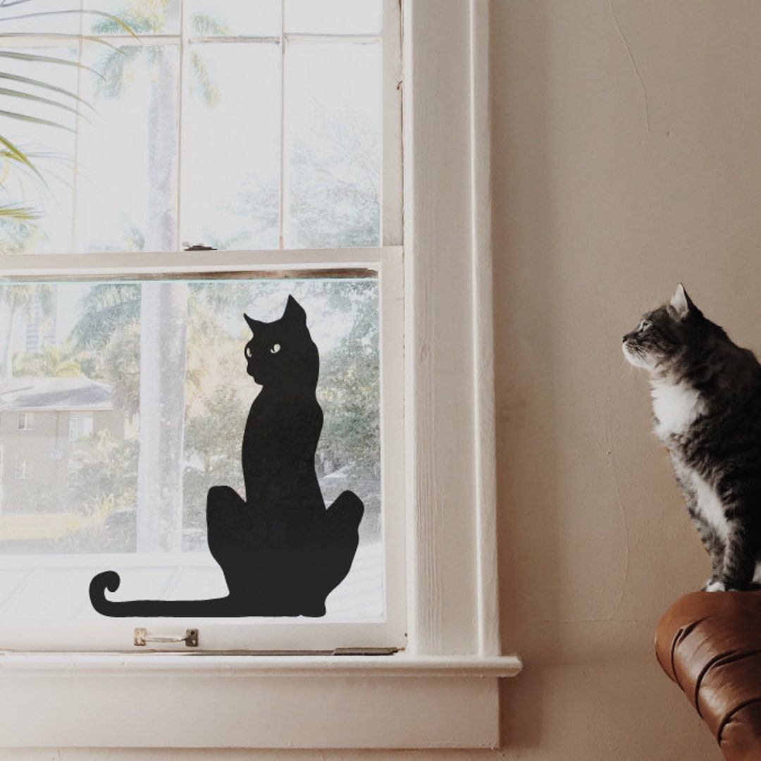 SPOOKY BLACK CAT | Halloween Decoration | Front Door, Window or Wall ...