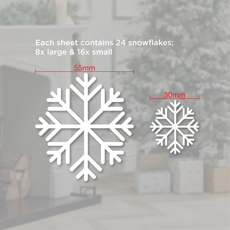 Christmas Snowflakes Sticker Pack | Set of 24 Snowflakes | Festive ...