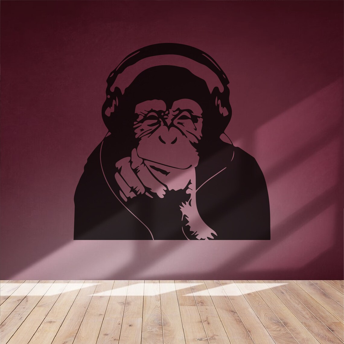 BANKSY THINKING MONKEY Removable Vinyl Wall Decal Stickers | Etsy