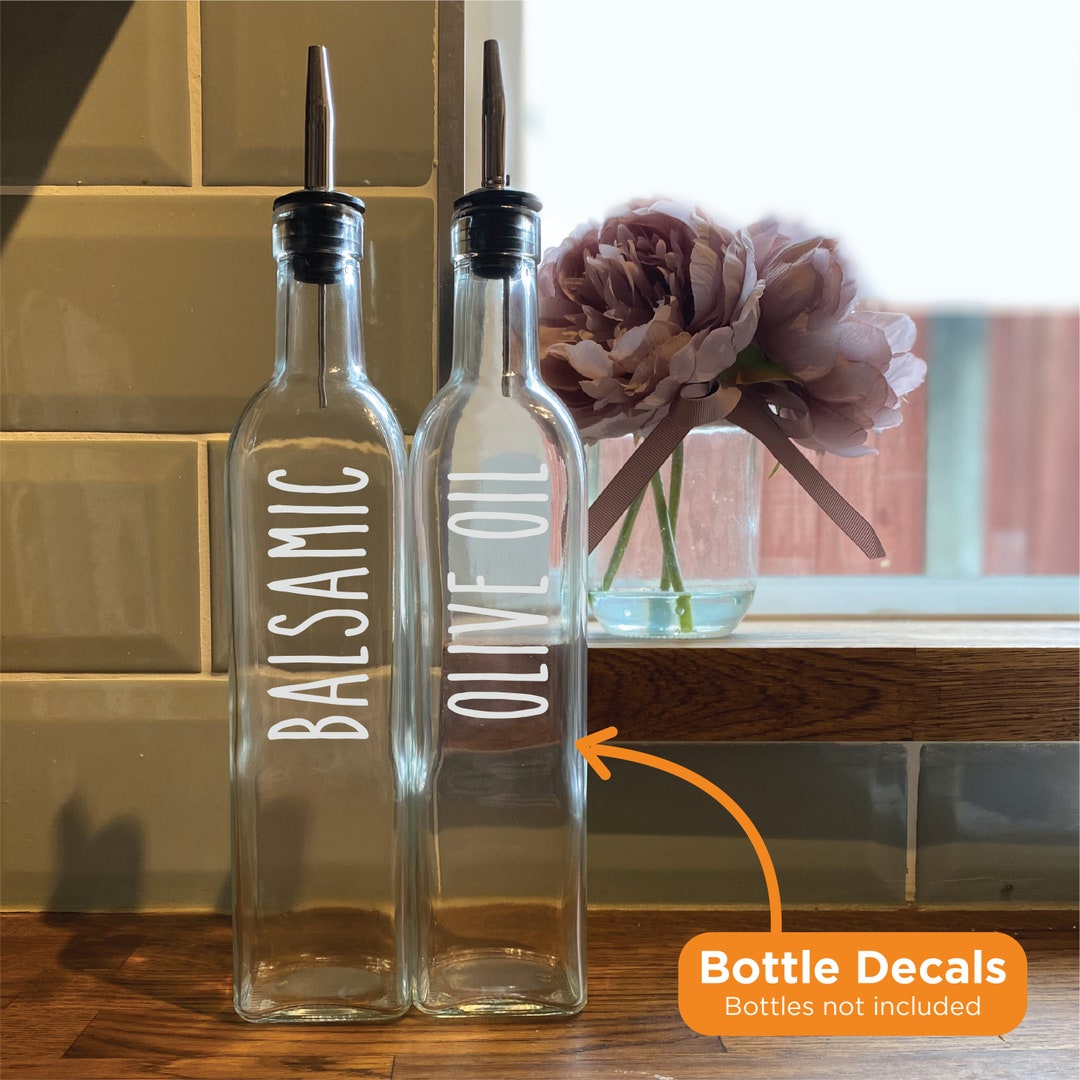 OLIVE OIL and BALSAMIC - Kitchen Home Pouring Bottle Decals Stickers ...