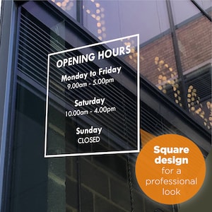 OPENING HOURS | Square Design | Business Shop Owner Open Closed ...