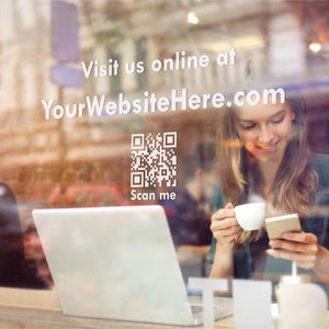 VISIT US ONLINE Website and Qr_code | Business Cafe Hairdresser Shop ...