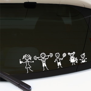 STICK FAMILY | Your Family Characters | Car Window Bumper Vinyl Decal ...