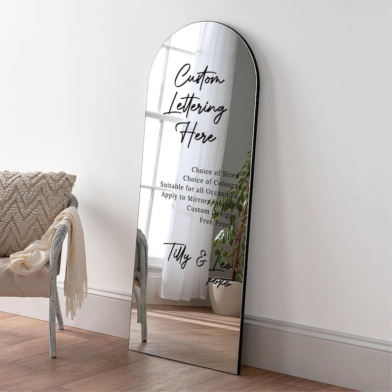 Custom Mirror Decal | Personalised Vinyl Lettering for Any Occasion ...