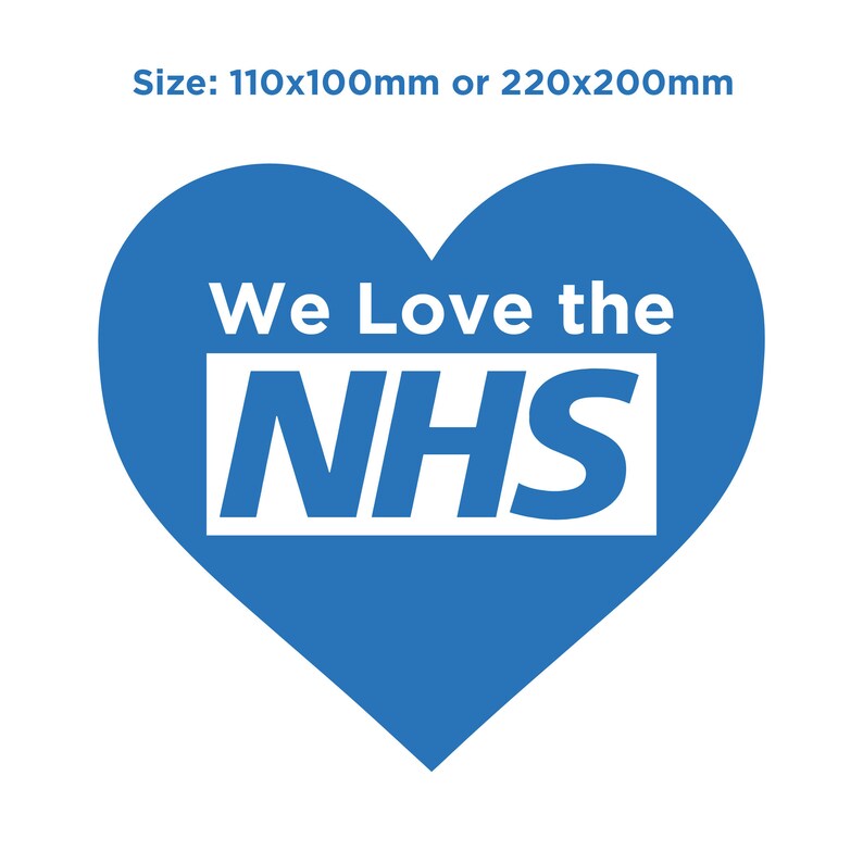 WE LOVE the NHS Heart -car Van Bumper Window House Vinyl Decal Sticker ...