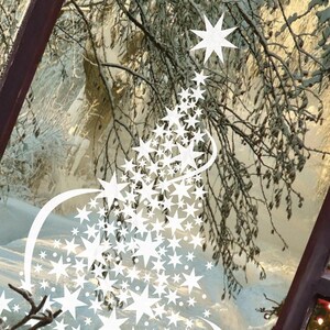 STARRY CHRISTMAS TREE | Festive Decorative Window Wall Vinyl Decal ...